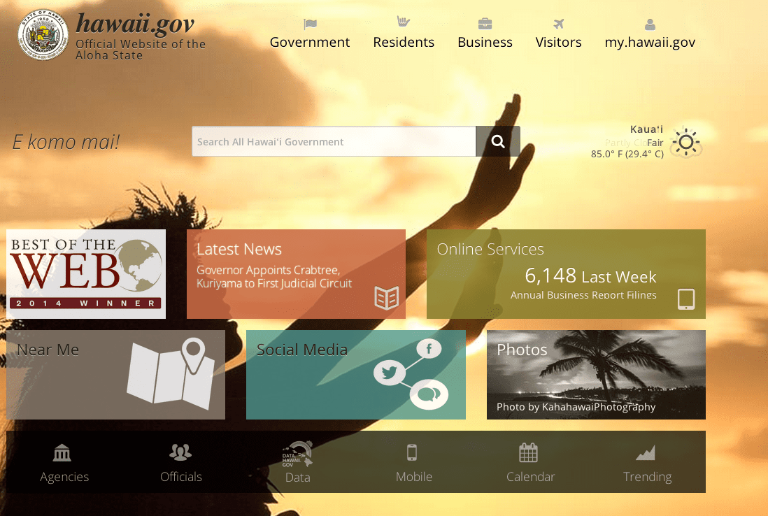 Hawaii.gov Wins 2014 ‘Best of the Web’ National Award - Honolulu Civil Beat