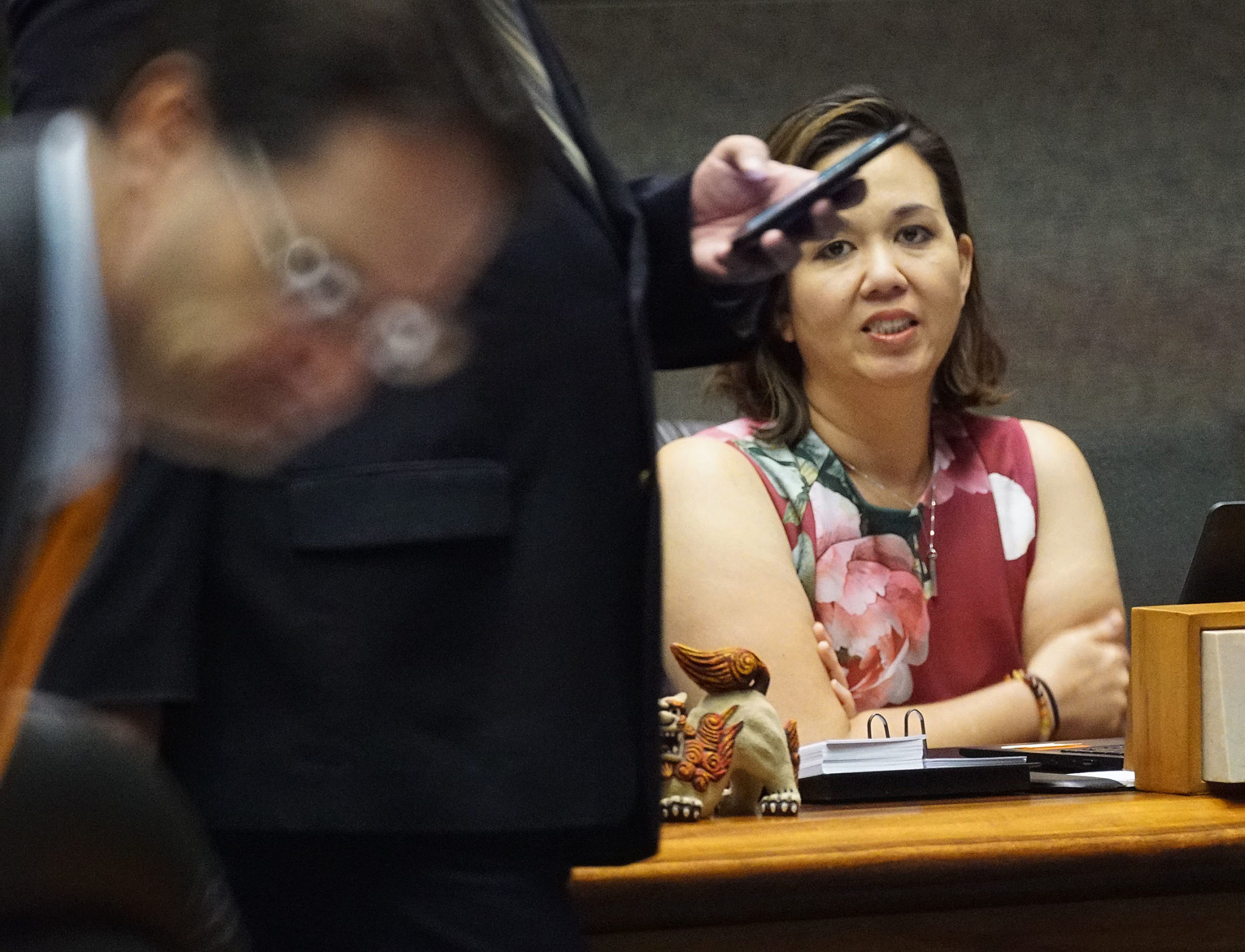Sen Jill Tokuda before floor session begins - Honolulu Civil Beat