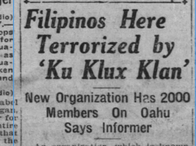 The Bizarre And Troubling Story Of Hawaii’s ‘Filipino KKK’ Scare ...