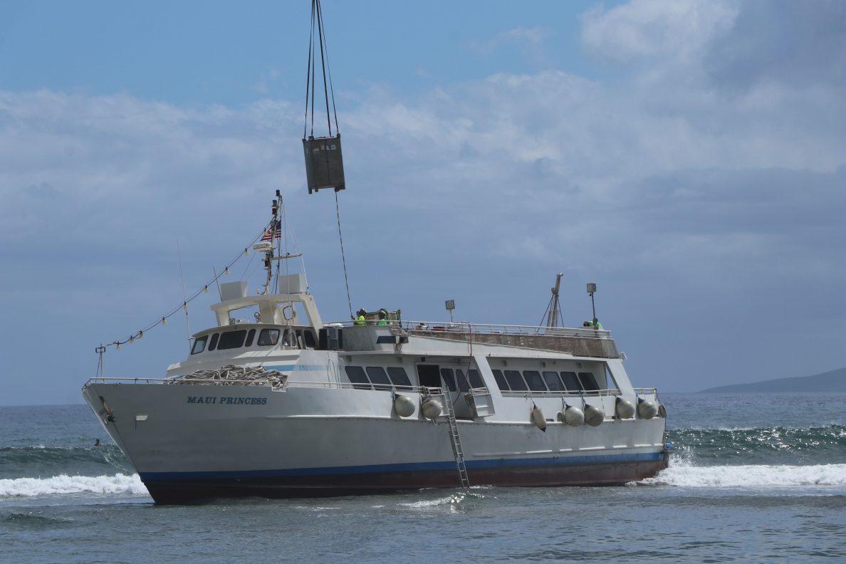 Defueling Of Grounded Ferry Off Lahaina Gets Underway - Honolulu Civil Beat