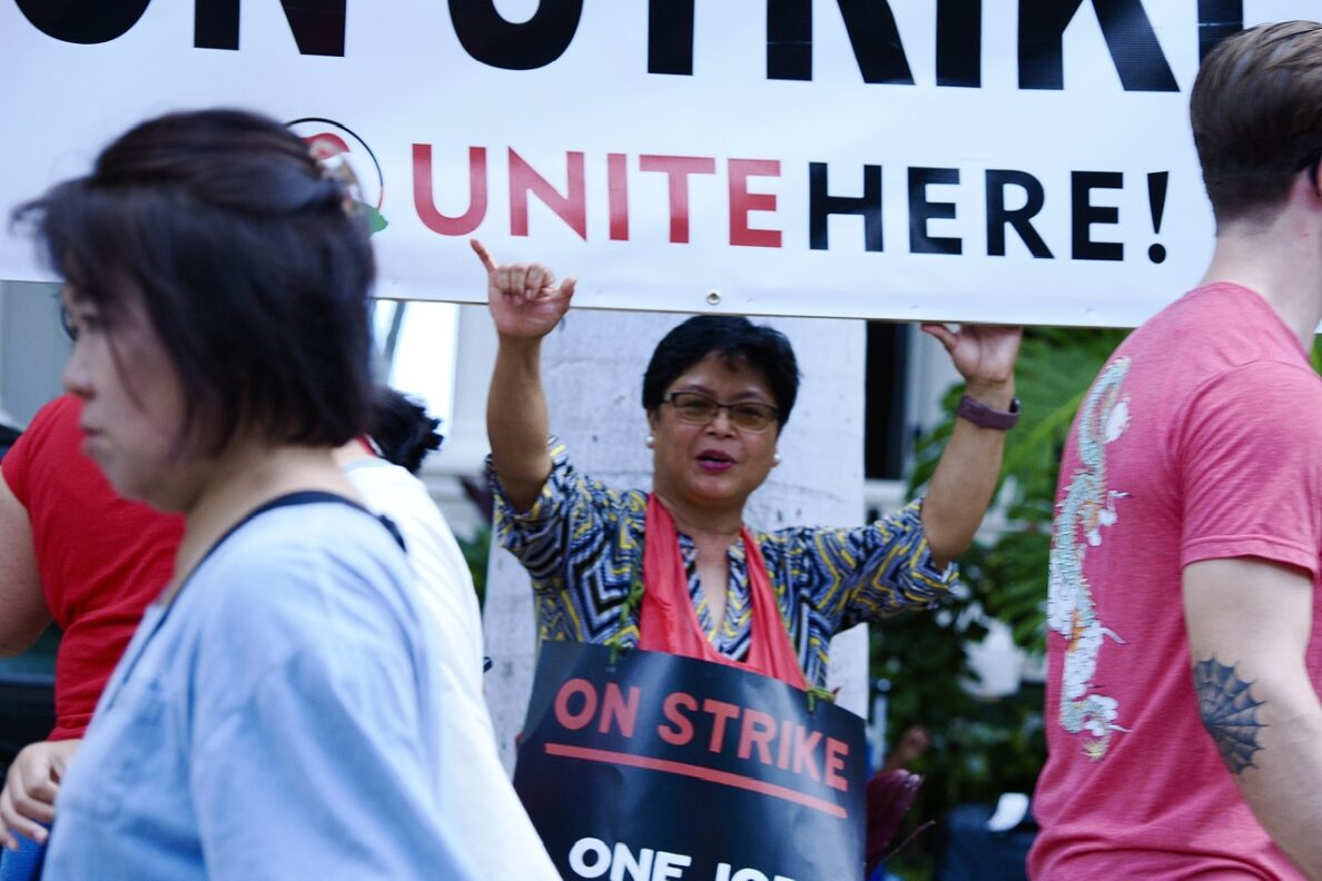 Hotel Workers Strike For Higher Wages And Daily Room Cleaning Work ...
