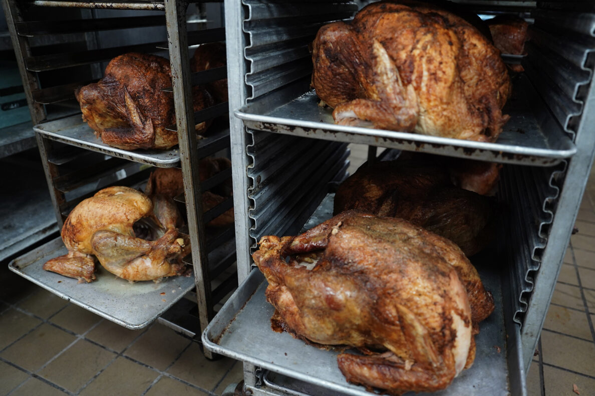 Buckets Of Cranberry Sauce, Stacks Of Turkeys: Hotel Feeds Homeless ...